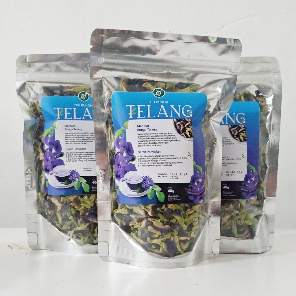 Jual Teh Bunga Telang Kembang Telong Asli Organik Isi 40gr Teh Biru ...