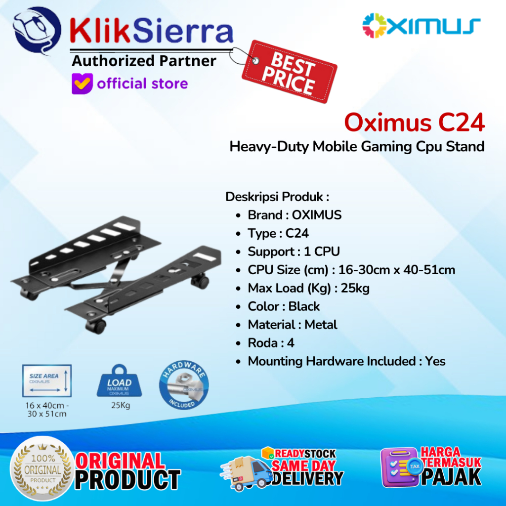 Jual OXIMUS C24 Rak CPU Tray CPU Tempat CPU tatakan Adjustable Width ...
