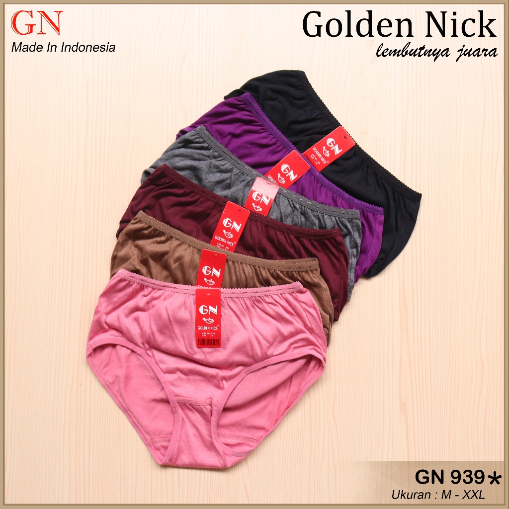 Jual [ 6 pcs ] CD GOLDEN NICK 939 Celana Dalam Wanita Warna Gelap CD ...
