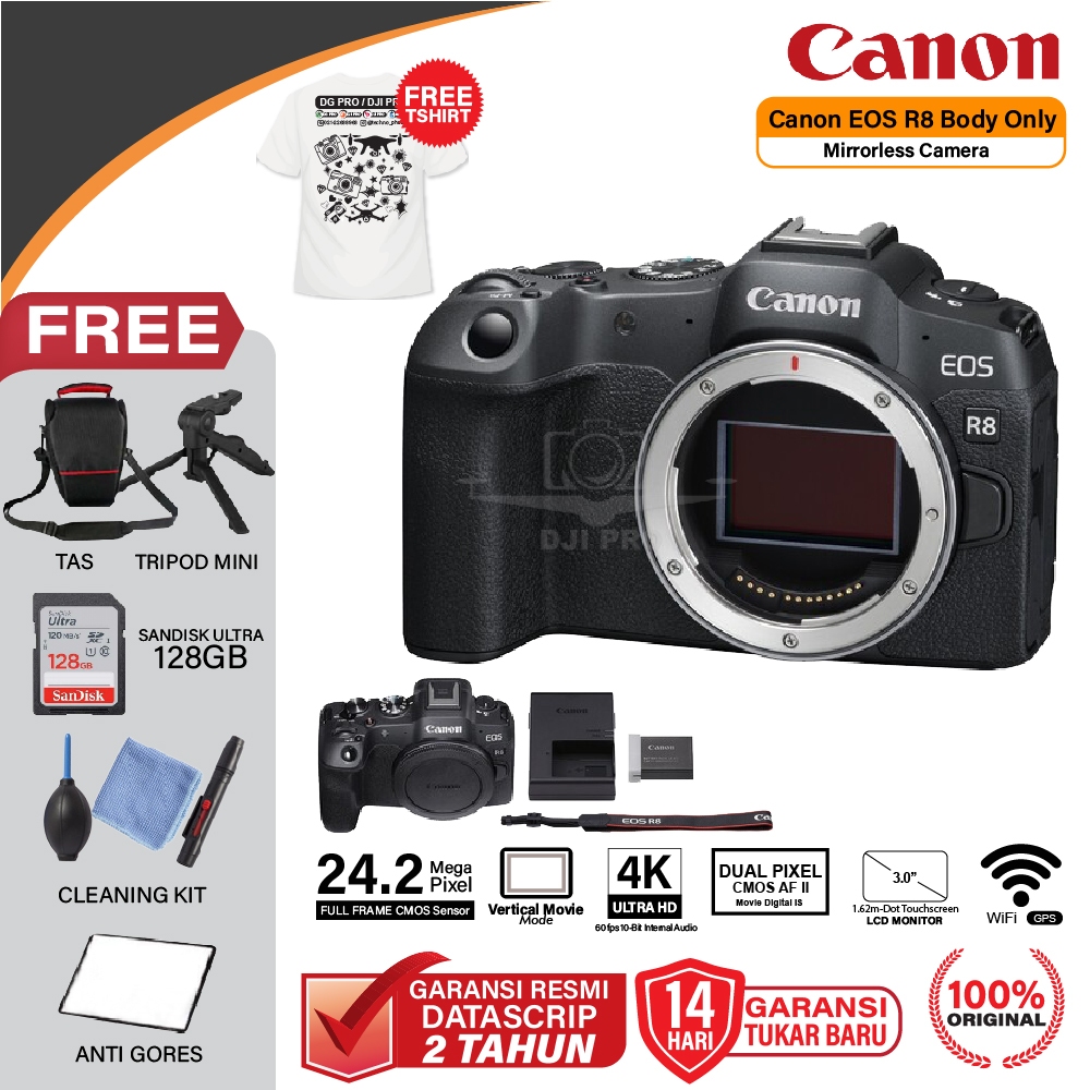 Jual Canon EOS R8 Body Only Mirrorless Camera EOS R 8 Bodi Garansi ...