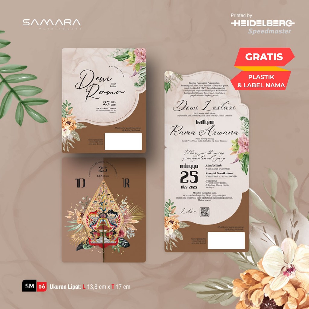 Jual Undangan Pernikahan Desain Kekinian Samara 06| Undangan Pernikahan ...
