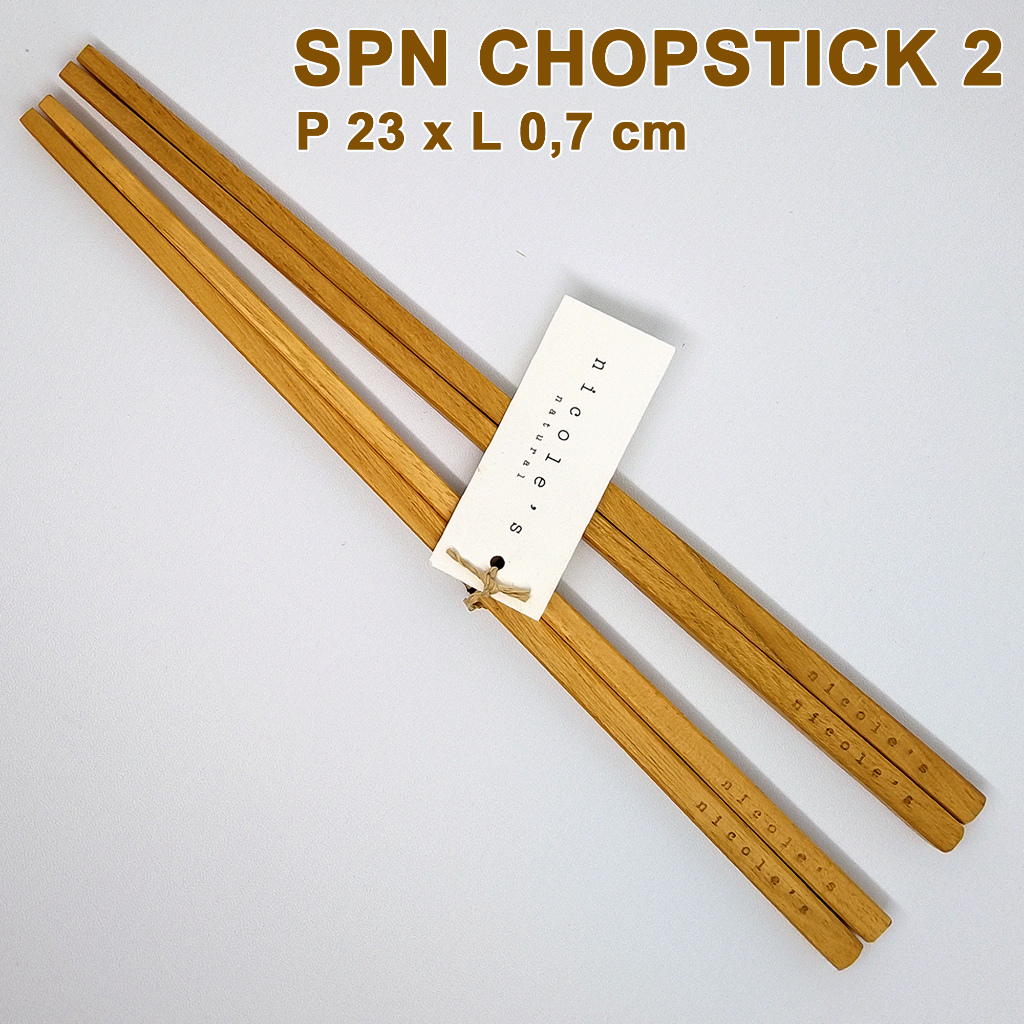 Jual Nicole's Natural SPN Chopstick 2 Solid Wood Spoon / Sumpit Kayu ...
