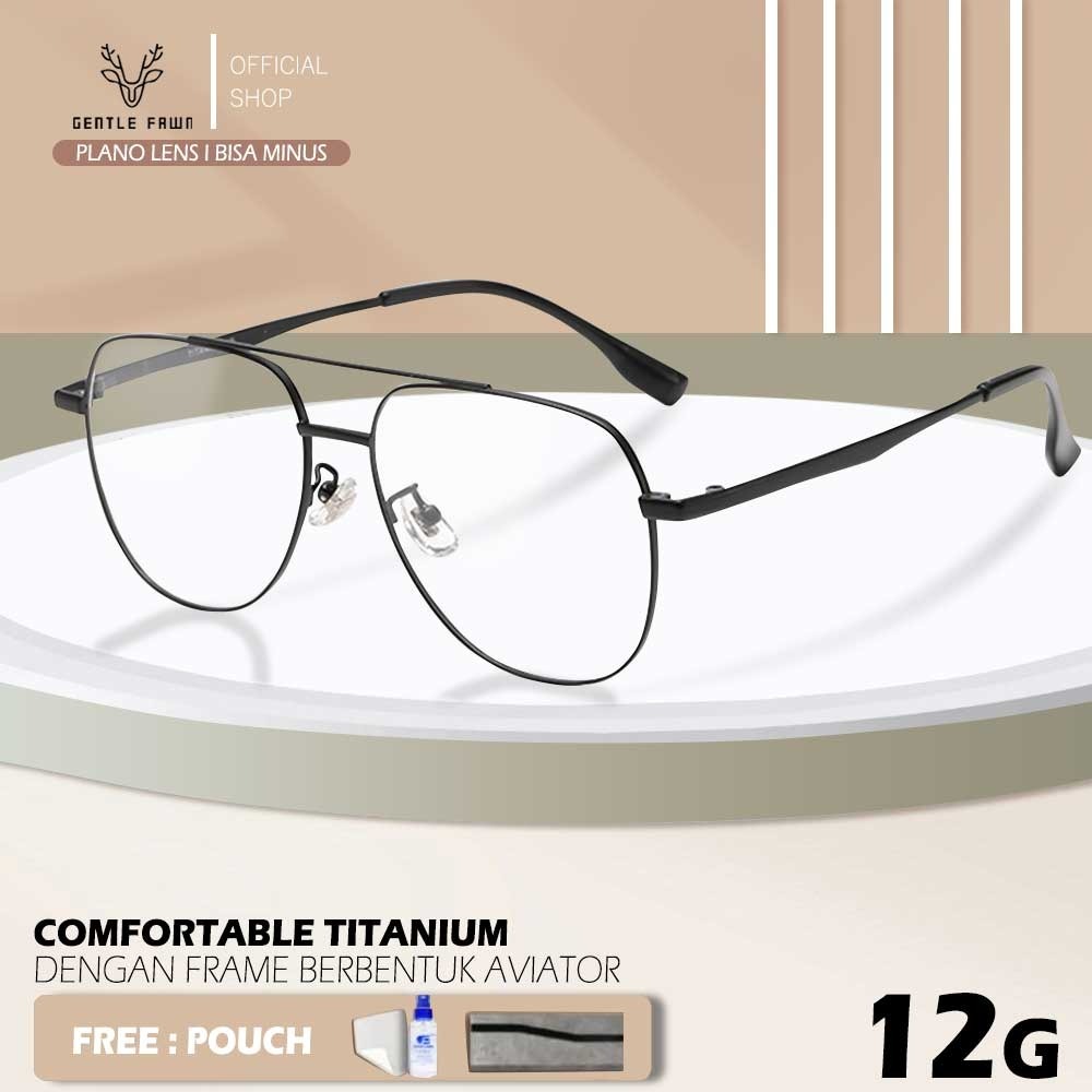 Jual Gentle Fawn Frame Kacamata Titanium Aviator Style Fashion Pria Wanita Bisa Minus ...