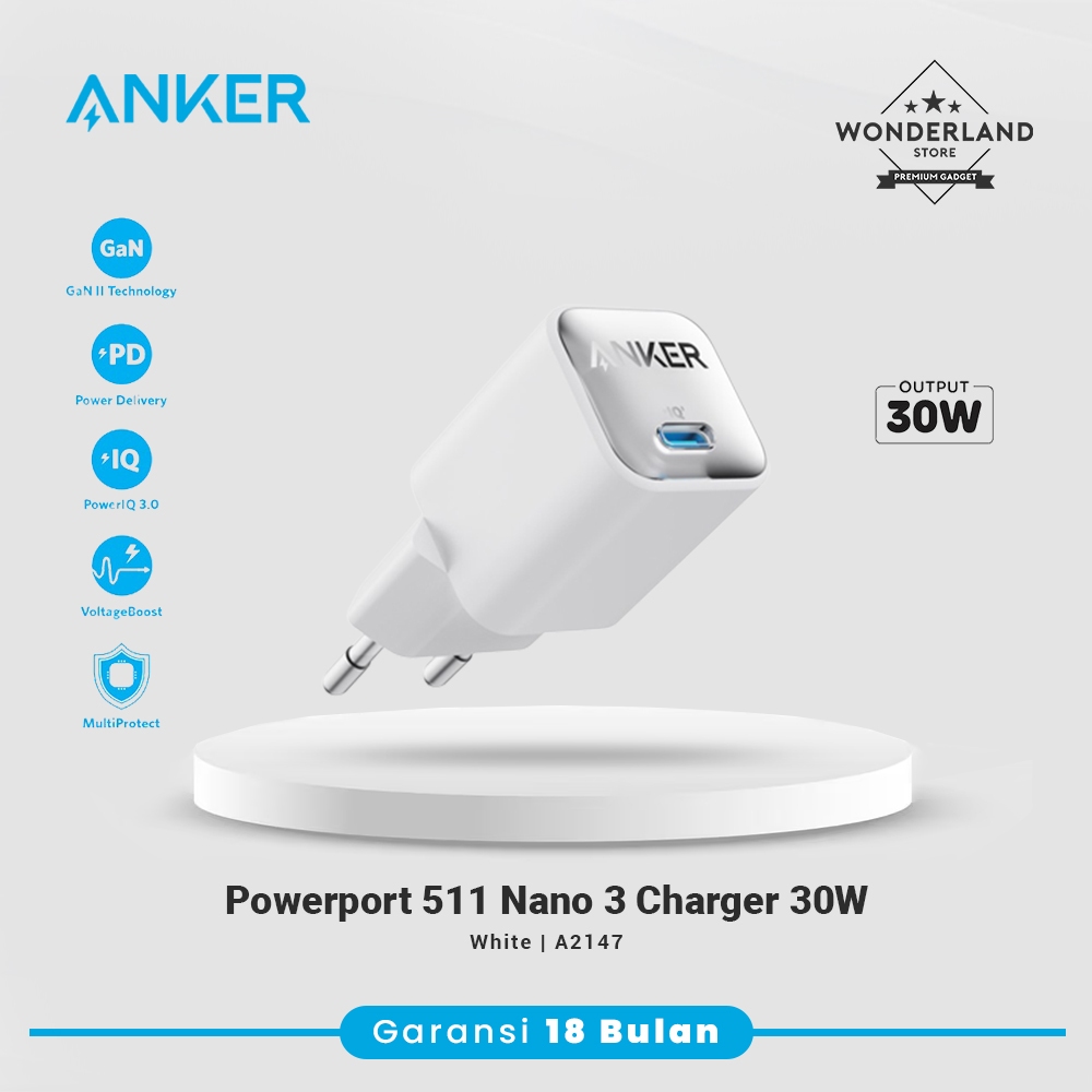 Jual Anker 511 Nano 3 Adaptor 30W USB-C Super Fast Charging PD QC PPS A2147 | Shopee Indonesia