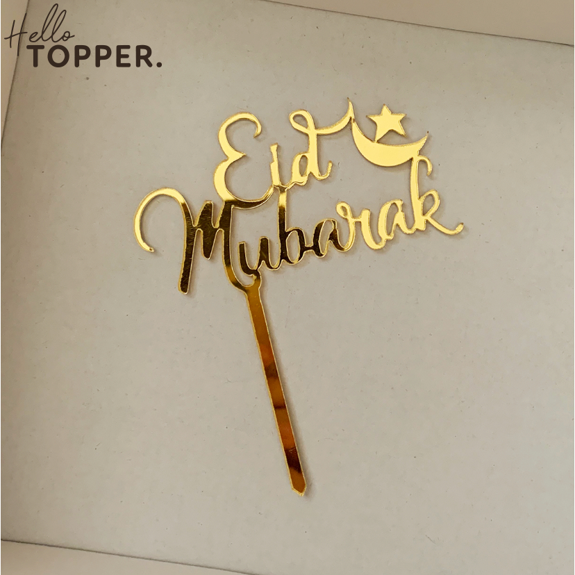 Jual Topper Eid Mubarak Acrylic Cake Topper Hiasan Kue Hampers | Shopee ...