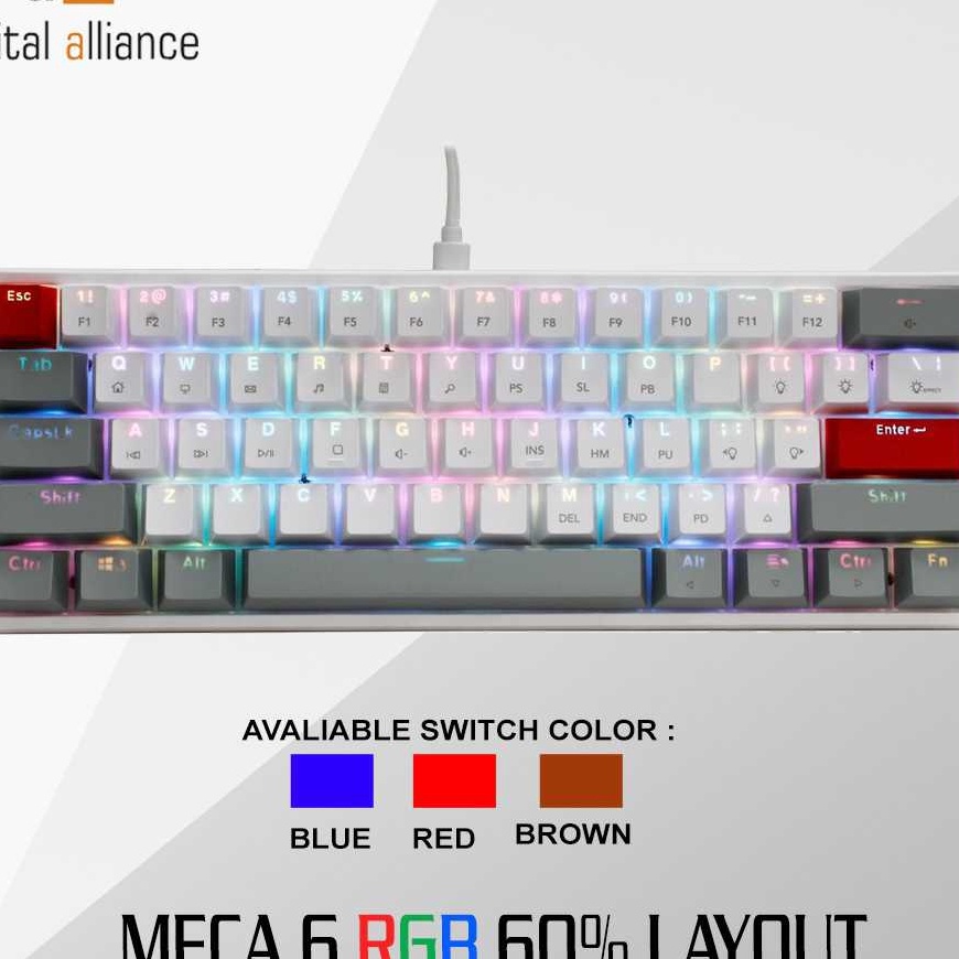 Jual Super Digital alliance MECA 6 RGB White Gray Gaming ...