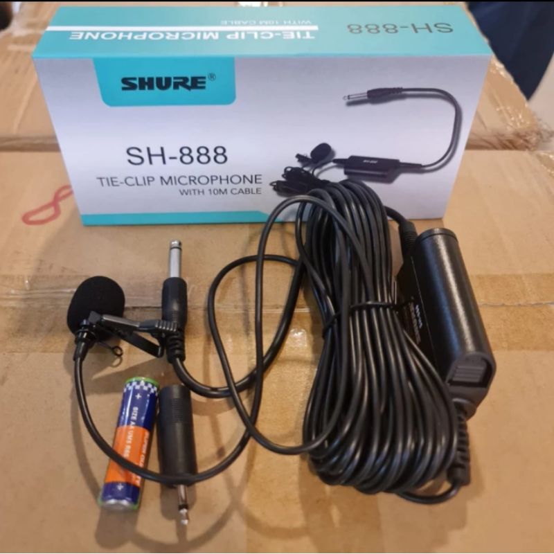 Jual Mic Kabel Shure SH-888 Clip OnKabel 10 Meter | Shopee Indonesia