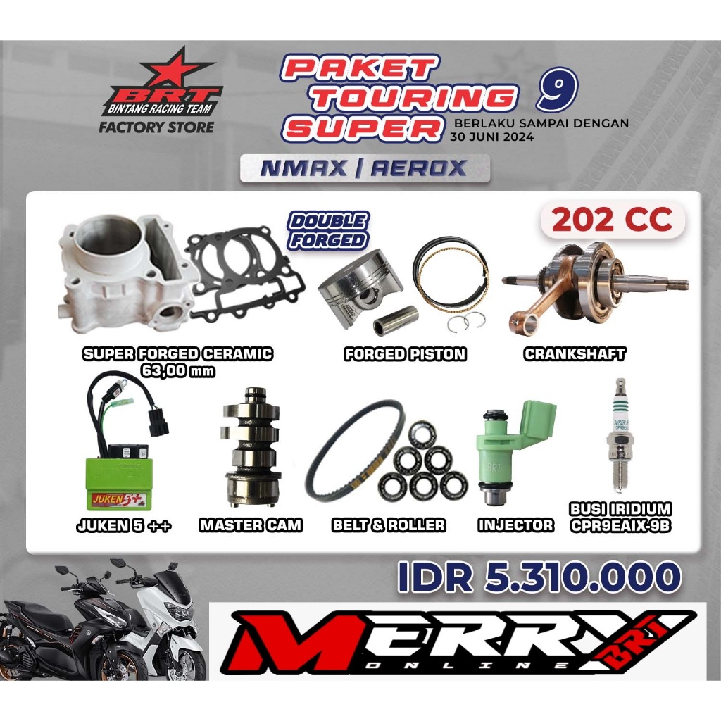 Jual Touring Super 9 BRT Bore Up Nmax Old Aerox All New Nmax All New ...