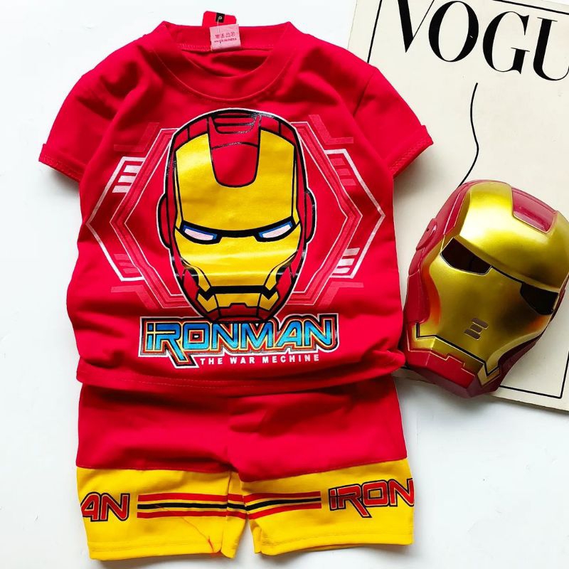 Jual BAJU IRONMAN SETELAN ANAK IRON MAN SUPERHERO KIDS ADA TOPENG UNTUK ...