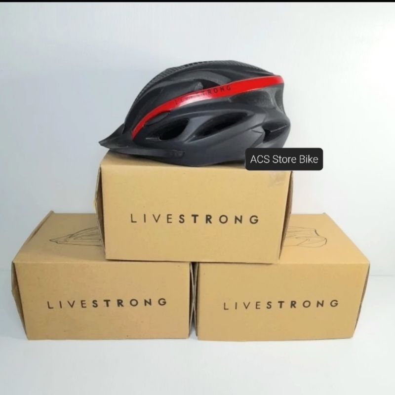 Jual HELM SEPEDA LIVESTRONG ALL SIZE HITAM VARIASI MERAH COCOK UNTUK ...
