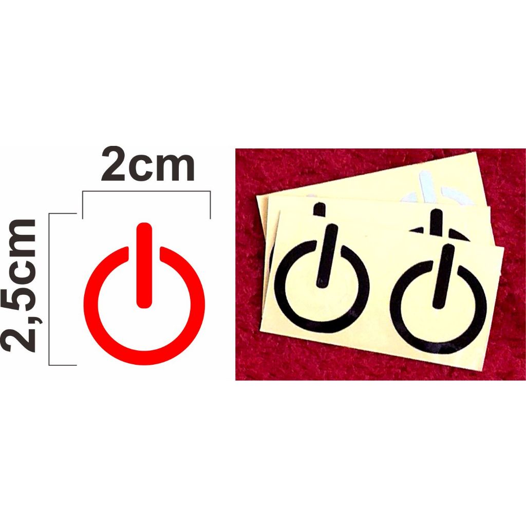 Jual 2pcs Stiker cutting logo tombol power, sticker logo power | Shopee ...