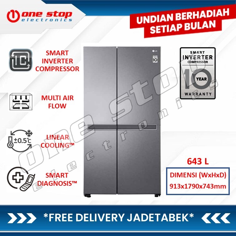 Jual LG GC-B257SQYL Kulkas Side by Side Smart Inverter Compresor 643L | Shopee Indonesia