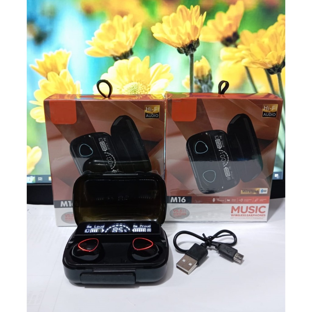 Jual Handsfree Bluetooth TWS M16 Wireless V5.3 Earphone Headset Music ...