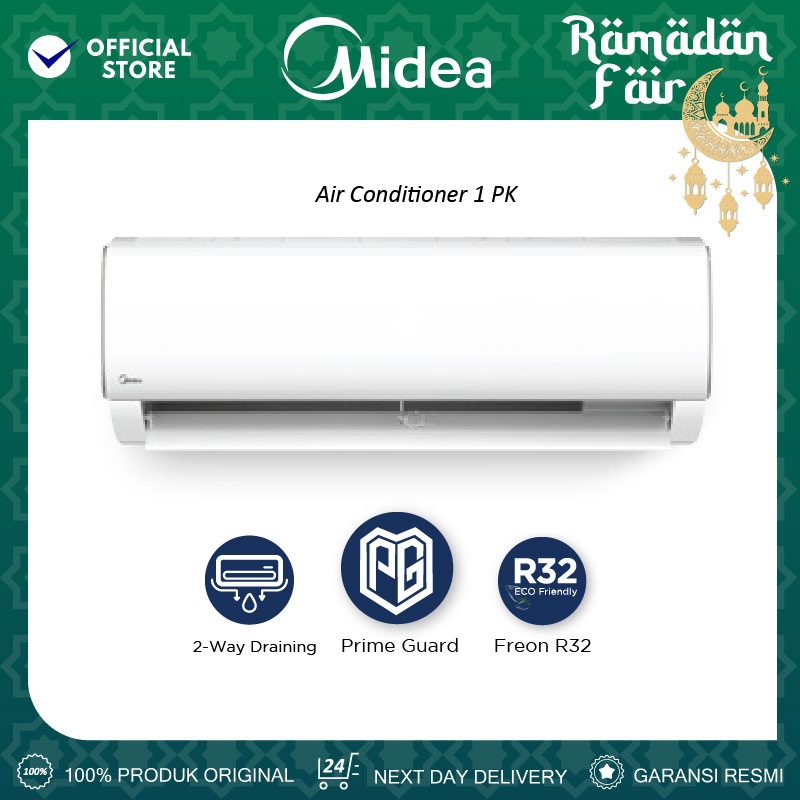 Jual Midea AC Standard 1 PK R32 Series MSAF-09CRN2X (Unit Indoor ...