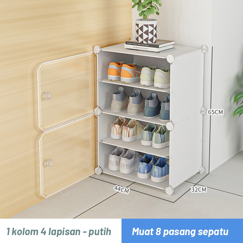 Jual Rak Sepatu Susun Tertutup Tempat Sepatu Kotak Sepatu transparan ...