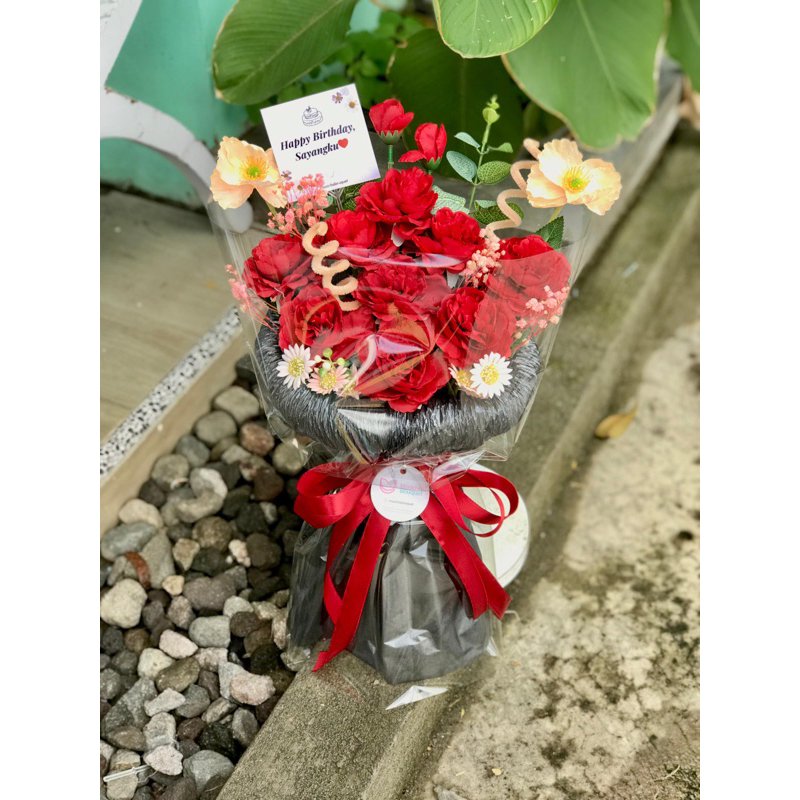 Jual Round Bouquet Korean Style Buket bunga palsu buket bunga wisuda ...