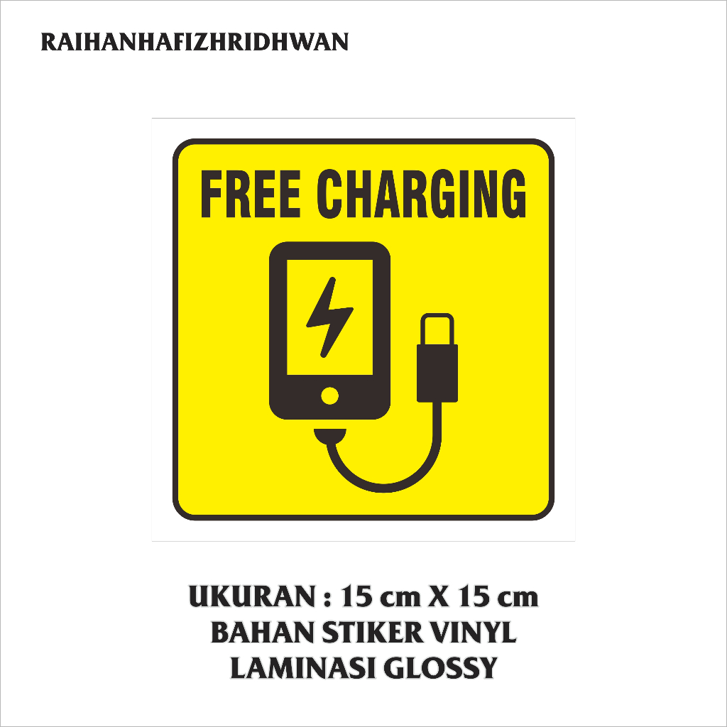 Jual STIKER VINYL FREE CHARGING | Shopee Indonesia