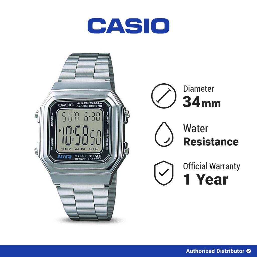 Jual [READY INSTANT] Casio Jam Tangan Pria A178WA-1ADF Digital Original Silver | Shopee Indonesia