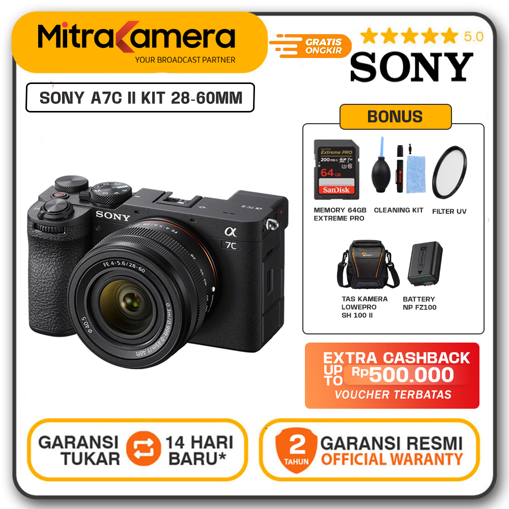 Jual SONY Alpha A7C II Kit 28-60mm Sony 7 C Mark II RESMI | Shopee ...