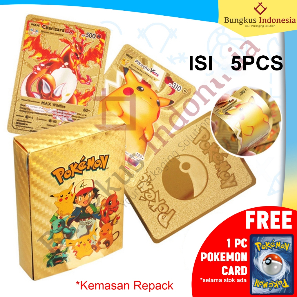 Jual Kartu Pokemon Emas 5pcs Bahan Metal Pokemon Gold | Shopee Indonesia