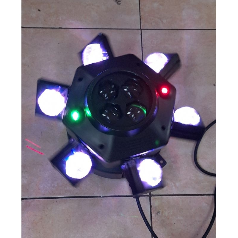 Jual Lampu Moving head six Arm cyclone 4 bee plus laser | Shopee Indonesia