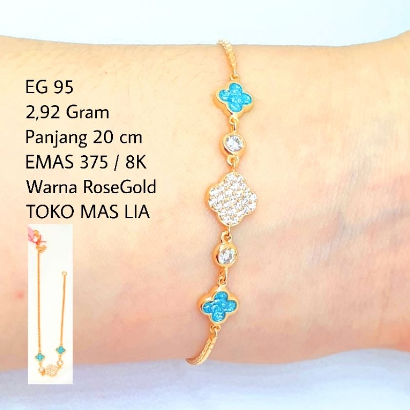 Jual Gelang Clover EMAS ASLI Kadar 375 / 8K ( TOKO MAS LIA GOLD BEKASI ...
