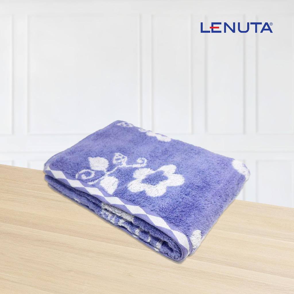 Jual Lenuta - Zero Twist Flower - Purple (Handuk Mandi / Bath Towel 68x140 cm) | Shopee Indonesia