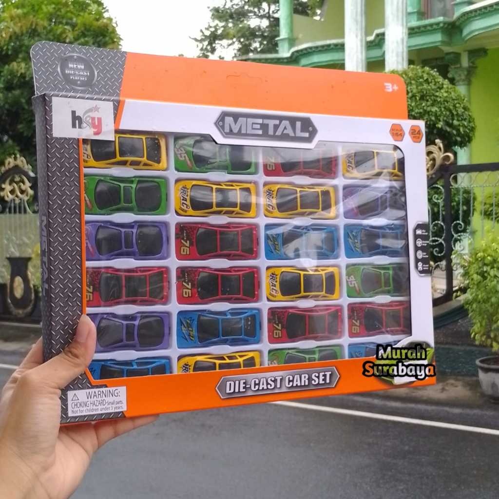 Jual Mainan Mobil Die Cast Car Set Alloy LA 268 Isi 24 Pcs | NEW Die ...