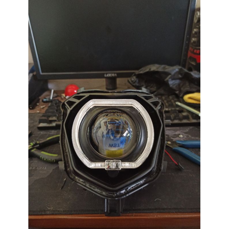 Jual reflektor set retrofit biled aes turbo se pnp crf150l | Shopee ...