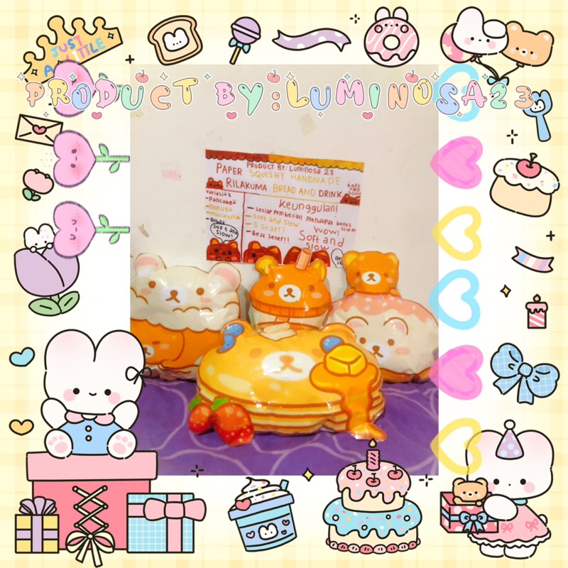Jual paper squishy handmade rilakuma bread and drink | Shopee Indonesia