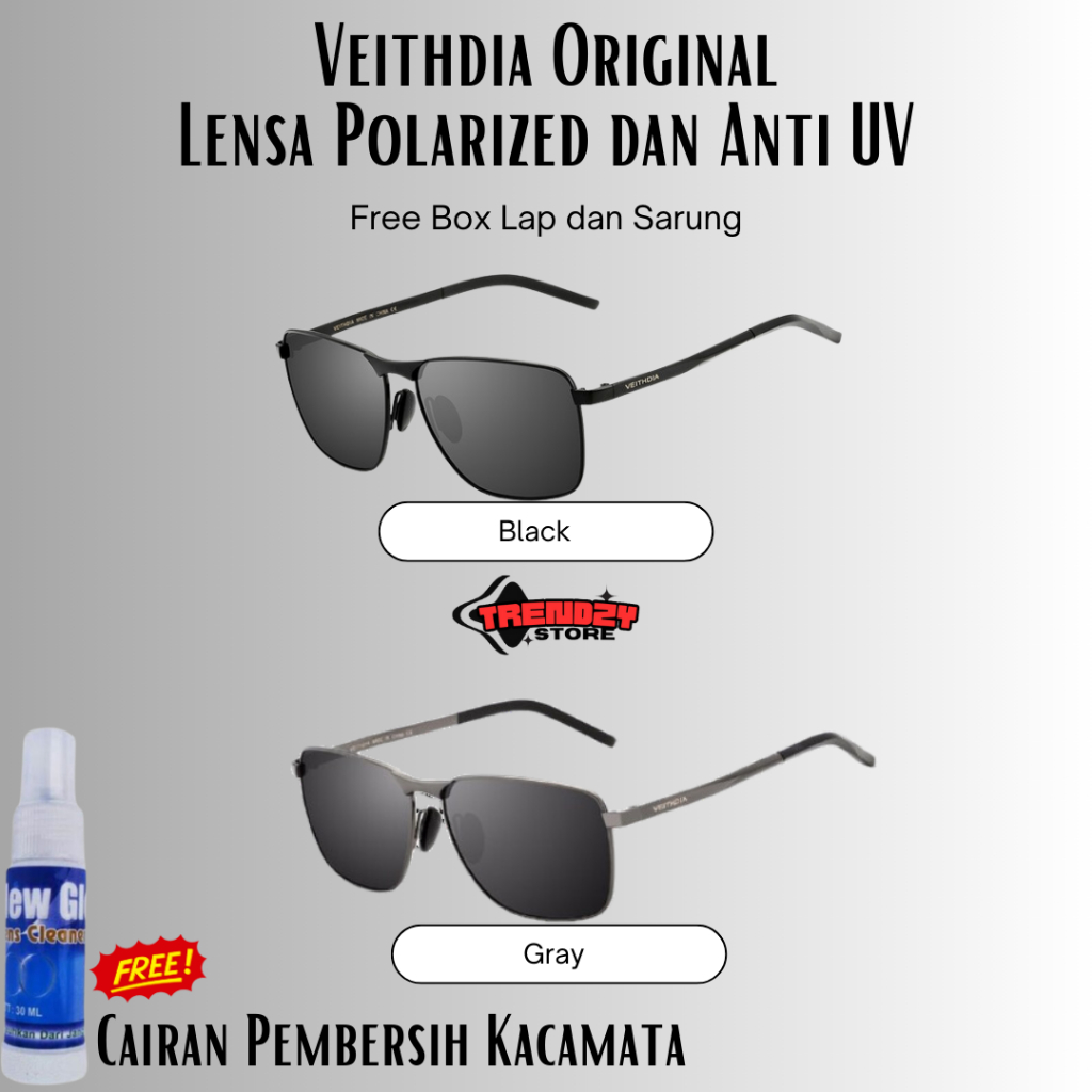 Jual Trendzy Store Kacamata Hitam Polarized Premium Pria Vintage UV Polarized Sunglasses ...