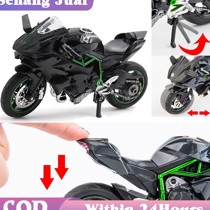 Jual UP Emulasi Pemodelan 118 Miniatur Diecast Motor Kawasaki H2R Motor ...