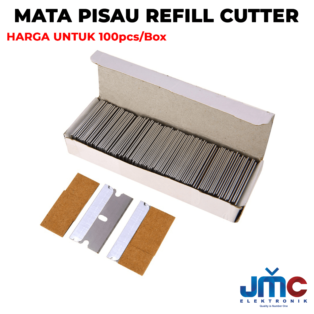 Jual 100pcs Mata Pisau Refill Cutter Pembersih Lem Sticker Scraper ...