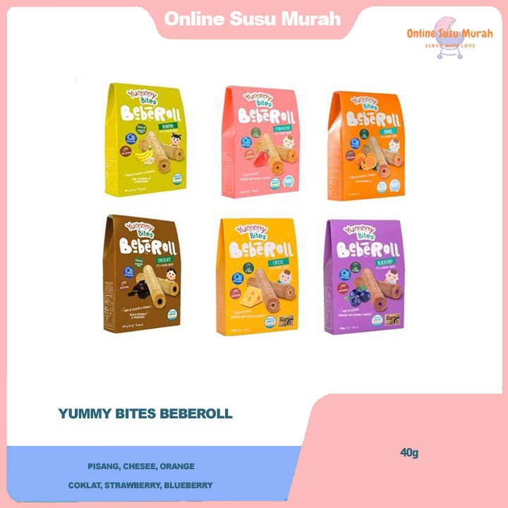 Jual YUMMY BITES BEBEROLL 40GR SNACK ANAK 40 GR BEBE ROLL PRLA | Shopee ...