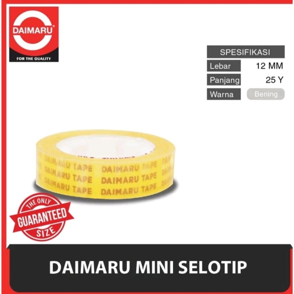 Jual ISOLASI MINI DAIMARU / SELOTIP MINI DAIMARU 1/2x25 ISI 12 PCS ...