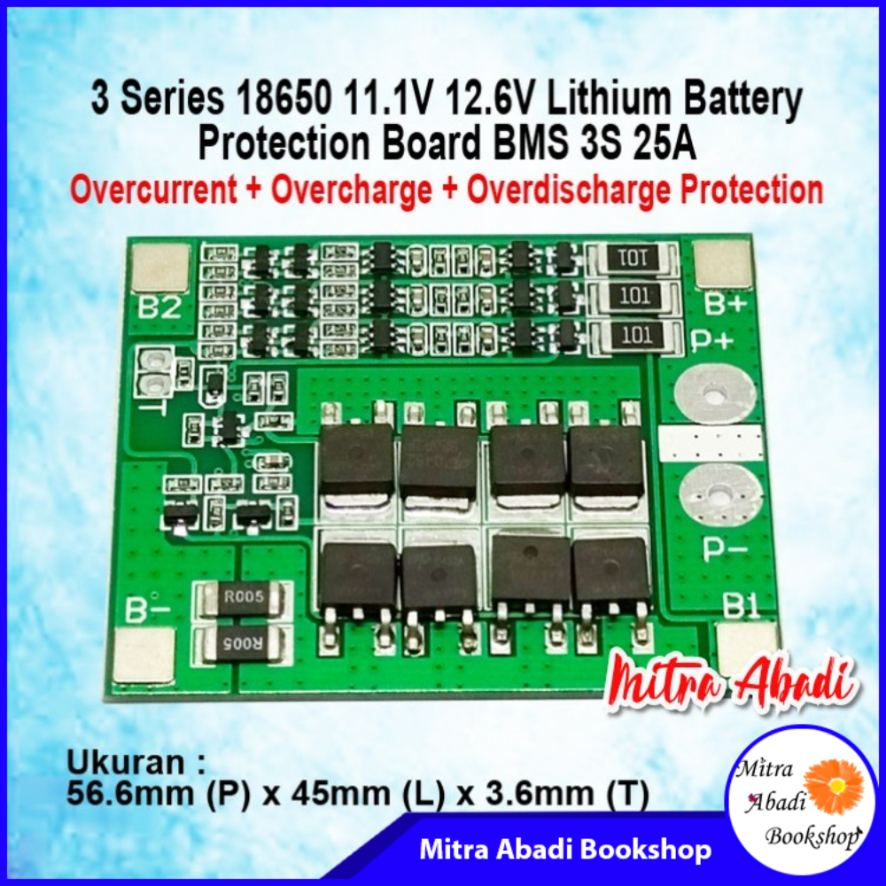Jual 3 Series 18650 11.1V 12.6V Lithium Battery Protection Board BMS 3S ...