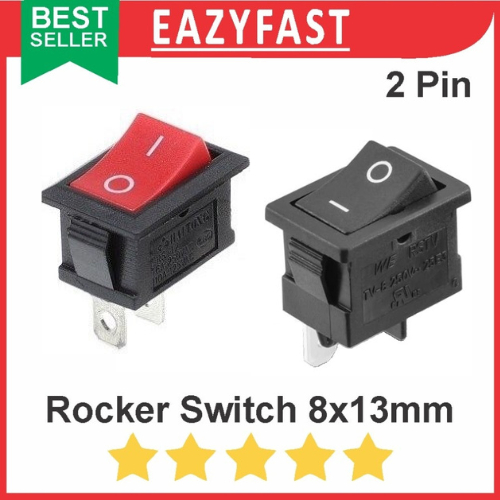 Jual Saklar kotak Power 13mm x 8mm Rocker Switch 2 kaki pin on off ...
