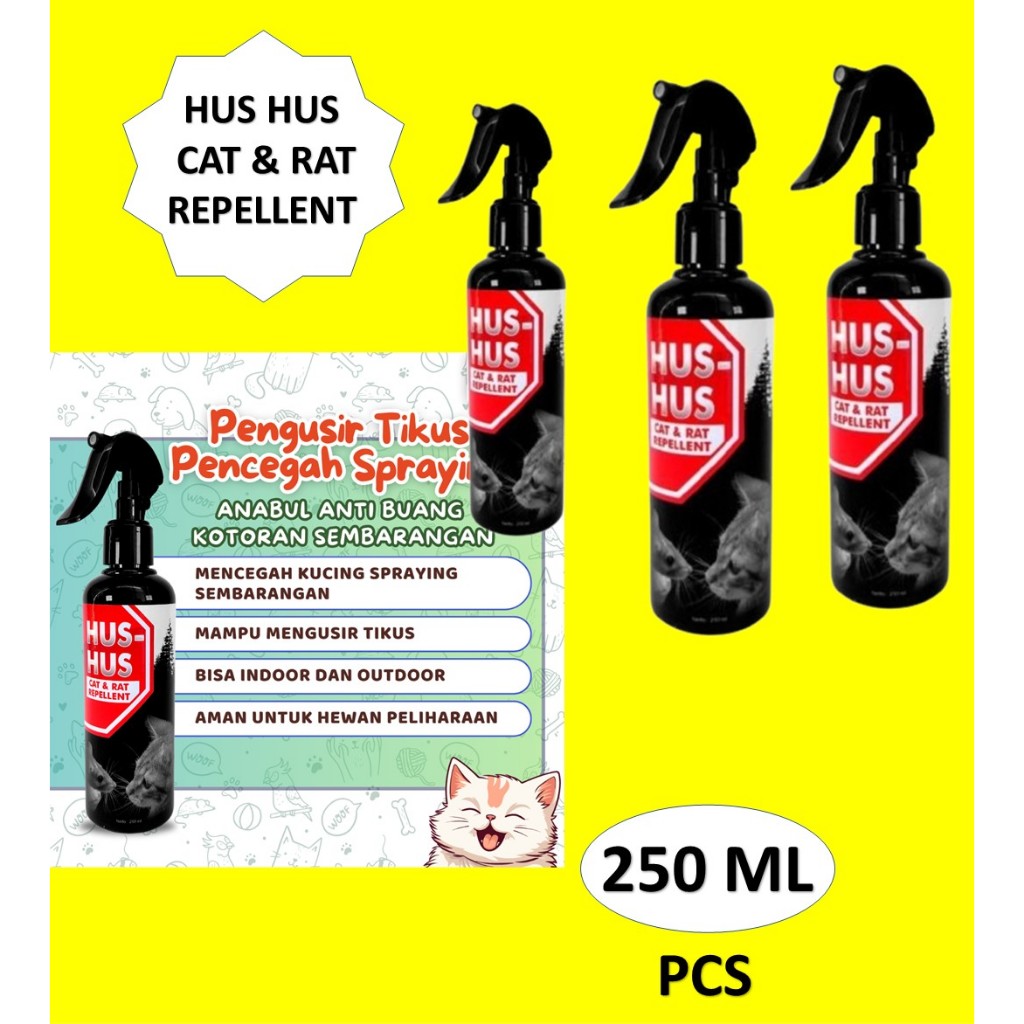 Jual Hus Hus 250ml Kucing Anti Buang Kotoran Sembarangan Pengusir Tikus ...