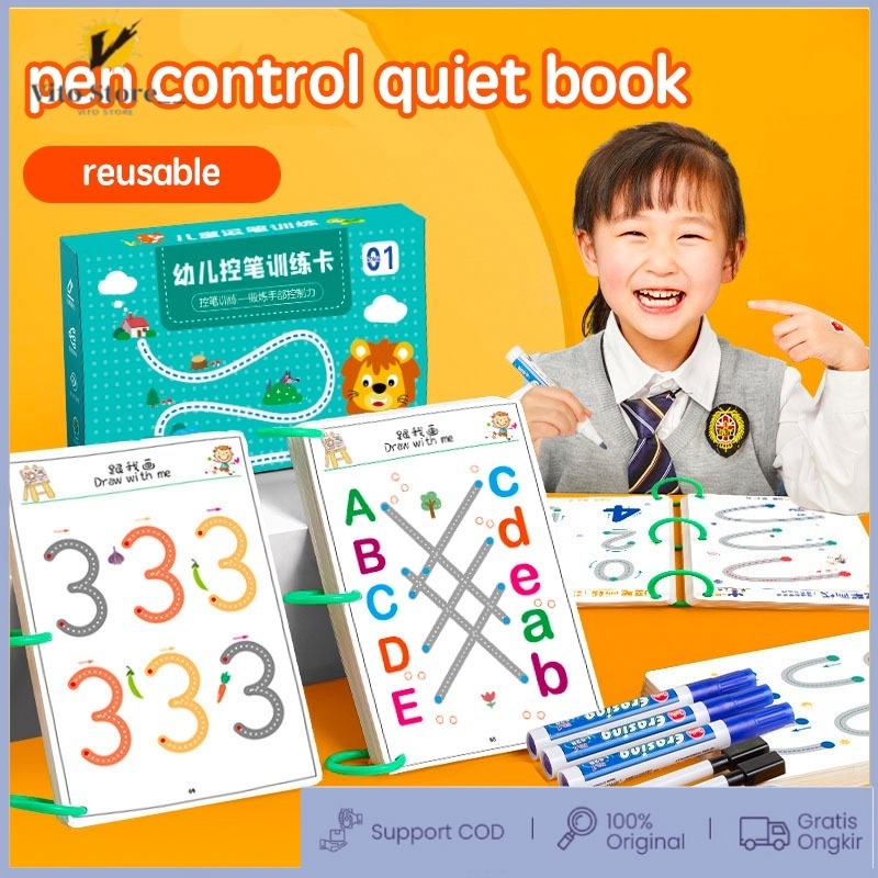Jual Magical Tracing Workbook ReusableDot To Dot Wipe And Clean Book ...