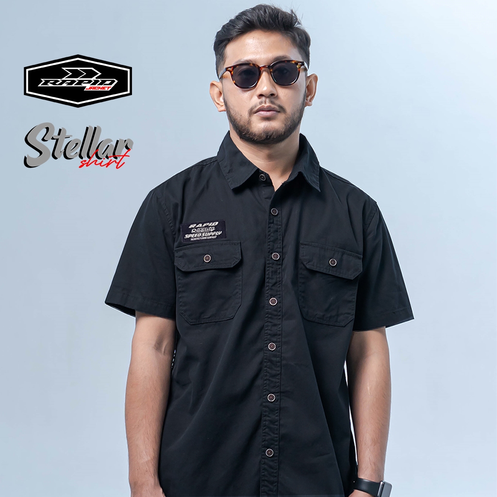 Jual Kemeja pendek design badge full bordir RAPID STELLAR shirt SS4 ...