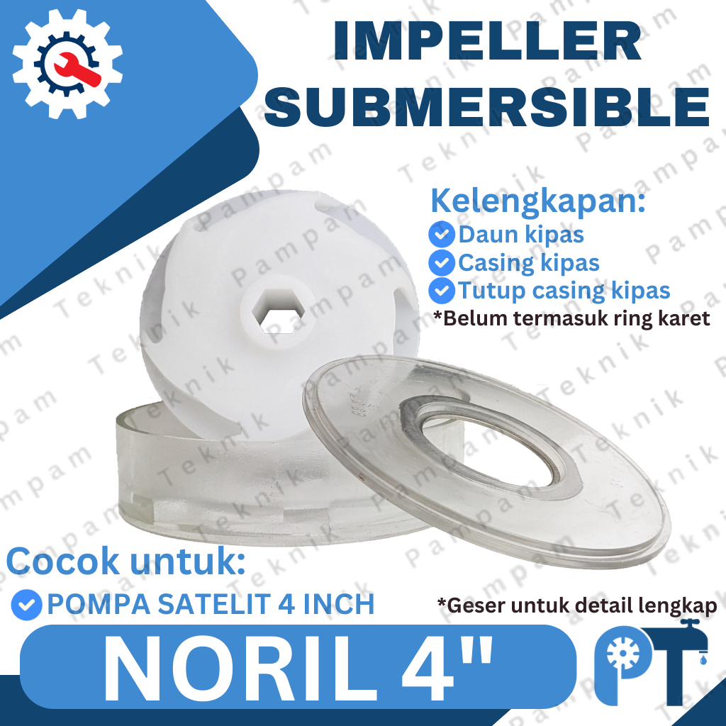 Jual Kipas impeller satelit 4 inch noril - Impeler submersible noryl 4" Sanei universal sibel ...