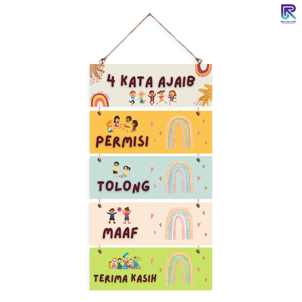 Jual RHA GALLERY Hiasan Dinding Gantung SET 4 Kata Ajaib Rainbow ... Jual RHA GALLERY Hiasan Dinding Gantung SET 4 Kata Ajaib Rainbow ...