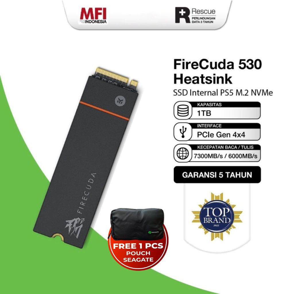 Jual Seagate FireCuda 530 Heatsink SSD 1TB M.2 2280 NVMe Gen 4 | Shopee ...