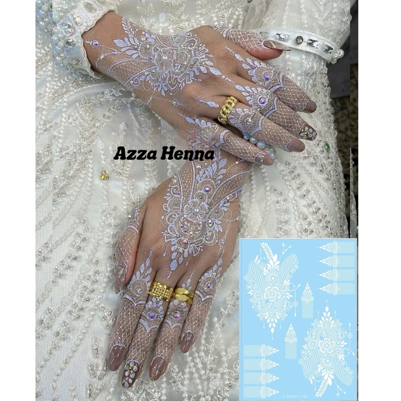 Jual Henna instan gliter warna putih versi baru | Shopee Indonesia
