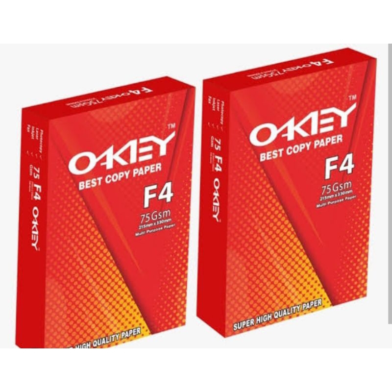 Jual Kertas Hvs Okey Paper 1 Rim F4 75 Gsm Uk.(215x330mm) | Shopee ...