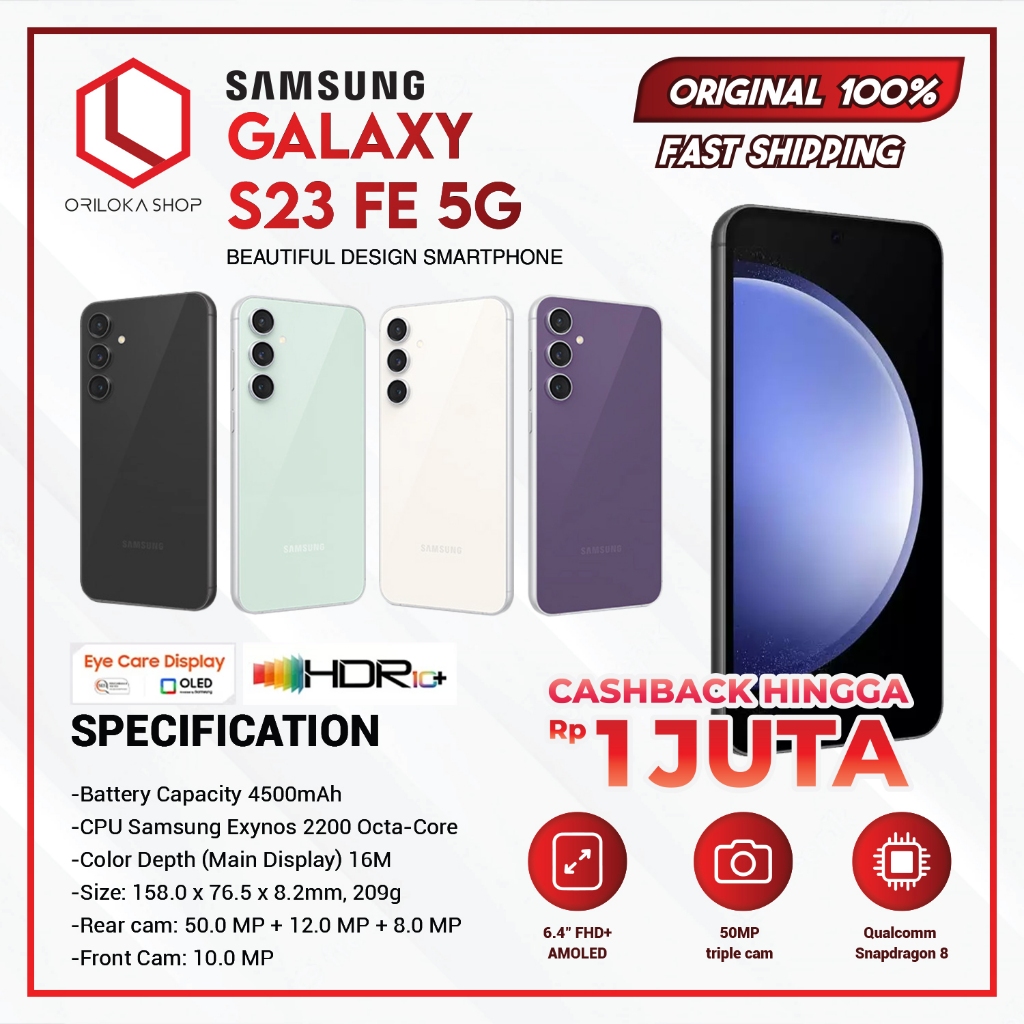Jual Samsung Galaxy S23 FE Garansi Resmi S23FE 8/128 8/256 GB | Shopee Indonesia