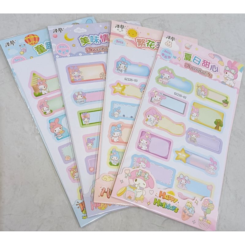 Jual (isi 3 lembar) Sticker Note Catatan / Stiker Nama Kosongan Import ...