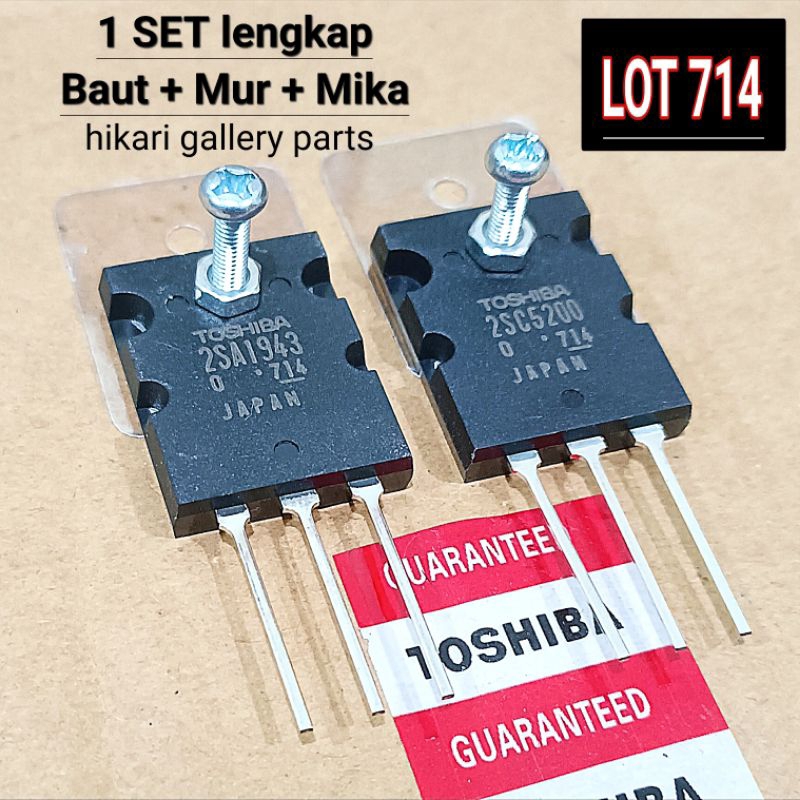 Jual 1 Set lengkap Toshiba A1943 C5200 seri 714 + Baut Mur Mika lengkap / Transistor Toshiba A ...