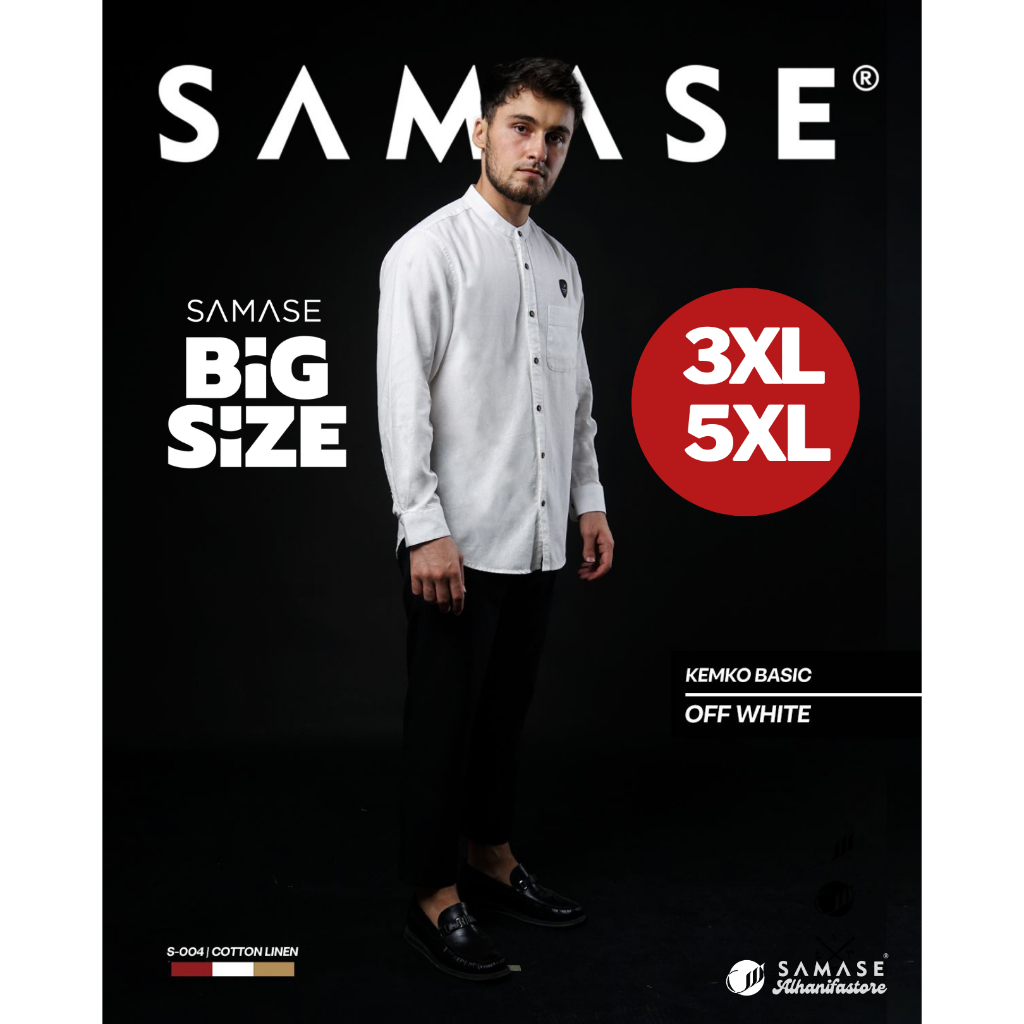 Jual SAMASE Kemko Basic Big Size S004 Kemeja Koko Baju Koko Muslim Pria Dewasa Lengan Panjang ...