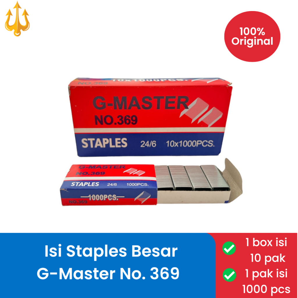 Jual Isi Staples Besar G-Master no. 369 (1 box isi 10 pak) | Shopee ...